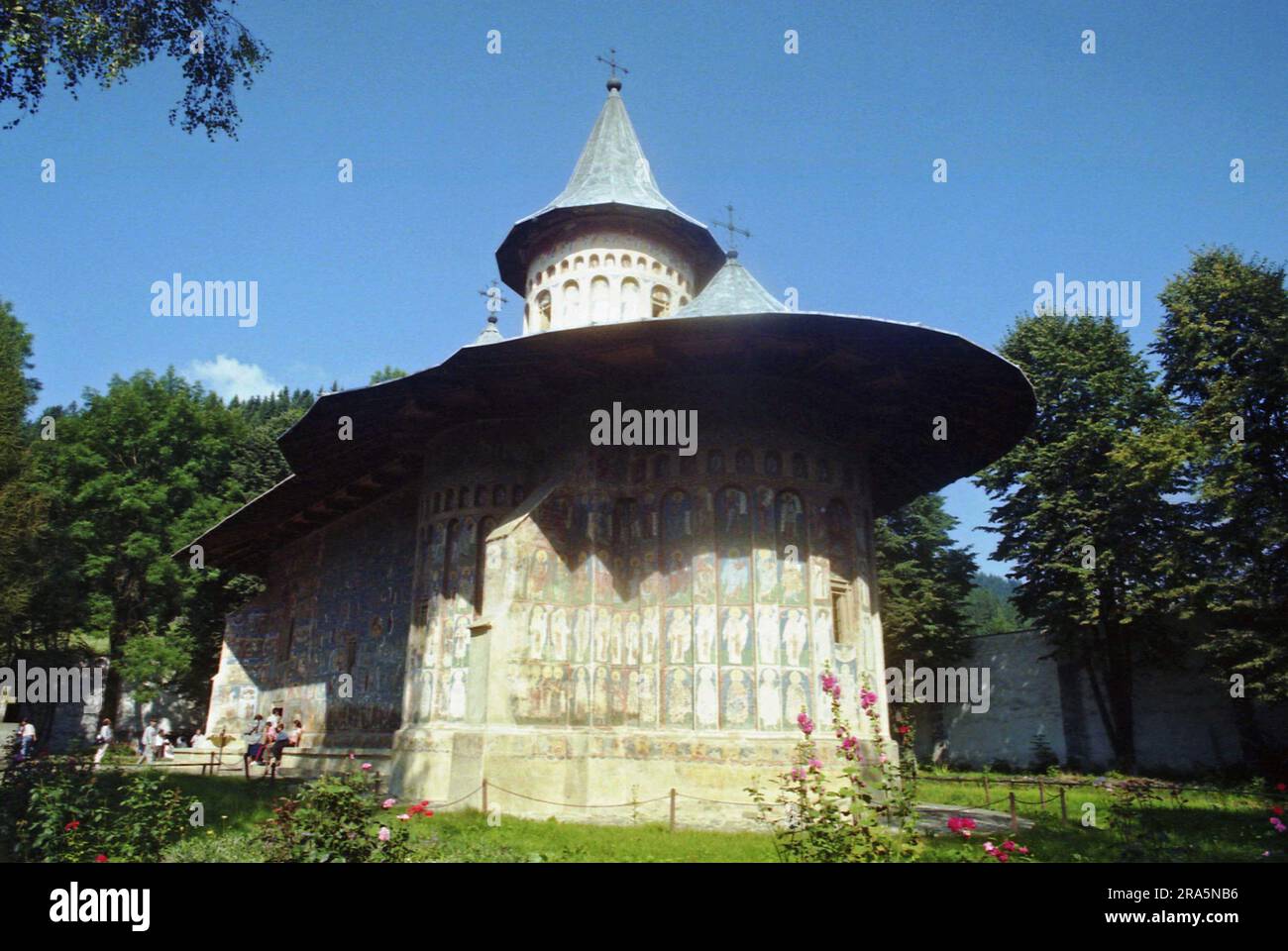 Gura Humorului, Suceava County, Romania, 1999. Exterior view of Voronet ...