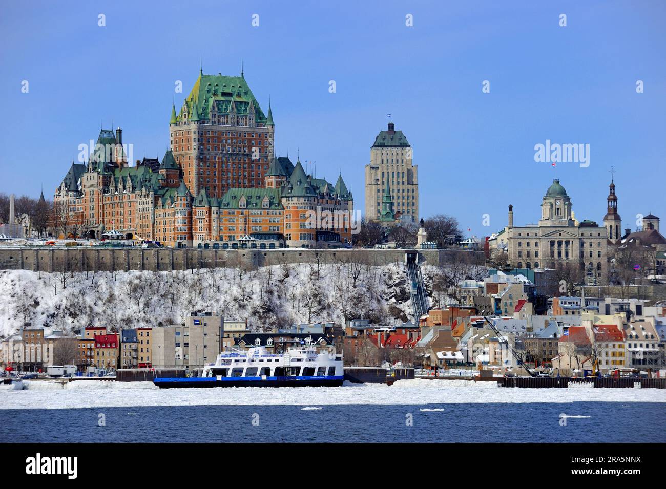Frontenac Castle and St Lawrence River, Quebec, St Lawrence River ...