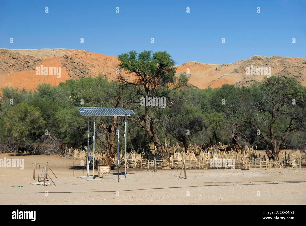 Photovoltaic system, Homeb, Namib Naukluft Park, Namibia, photovoltaic ...