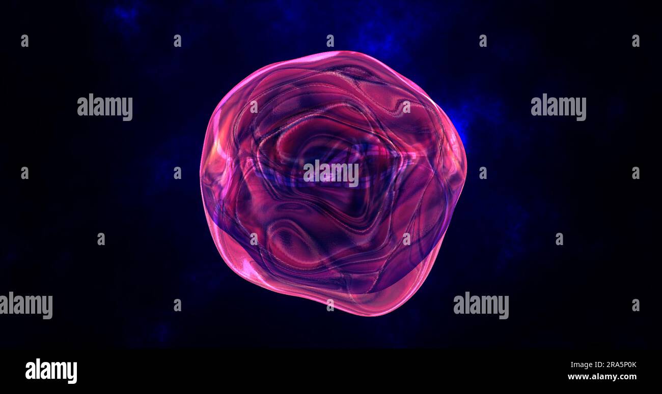 Abstract round blue sphere liquid iridescent soap bubble futuristic ...