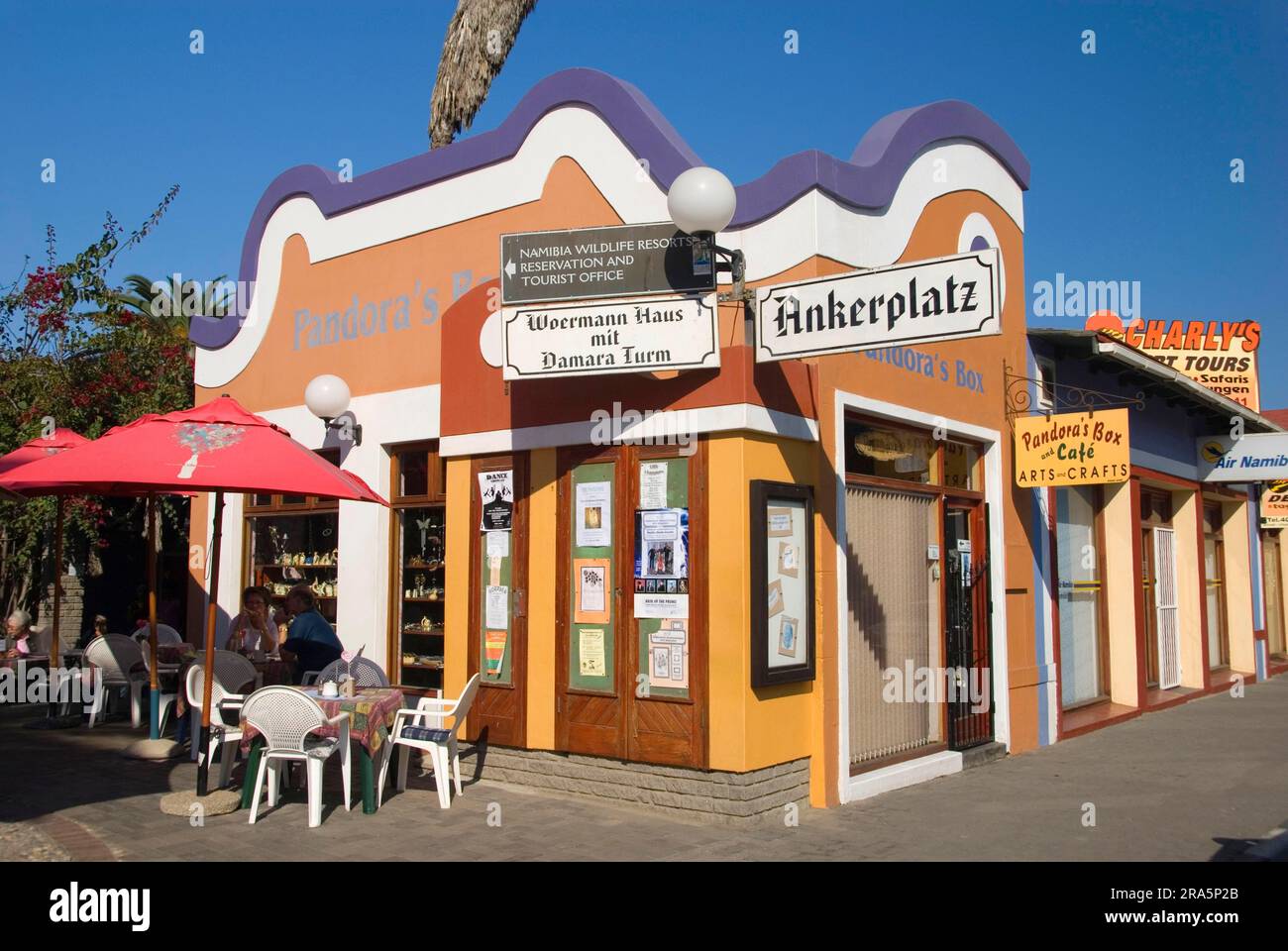 Cafe, Shop, Swakopmund, Namibia Stock Photo - Alamy