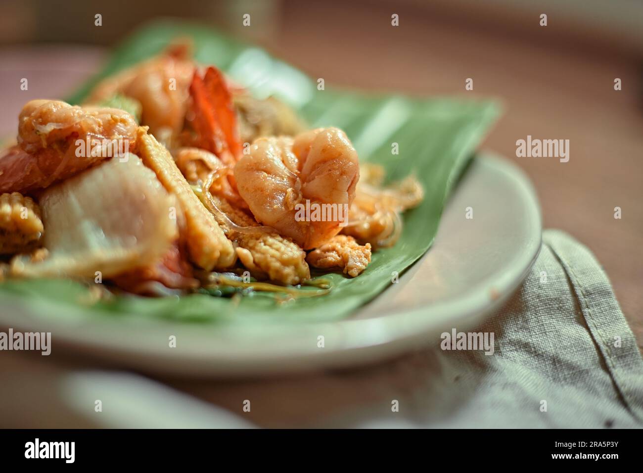 Stir Fried Glass Noodles with Prawn, selective focus Stock Photo - Alamy
