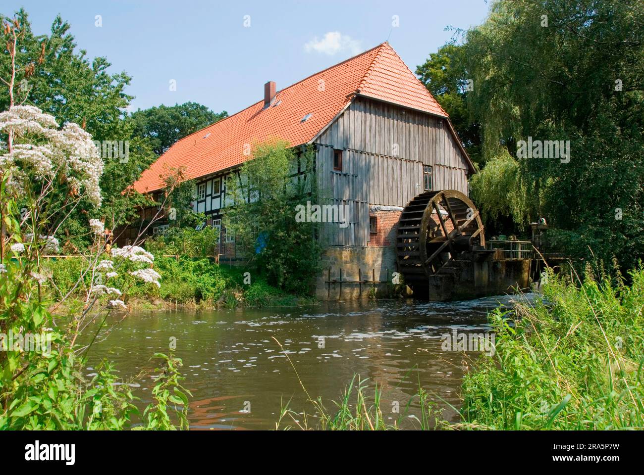 Mill, water mill, river Fuhse, Eltze, Lower Saxony, Germany Stock Photo ...