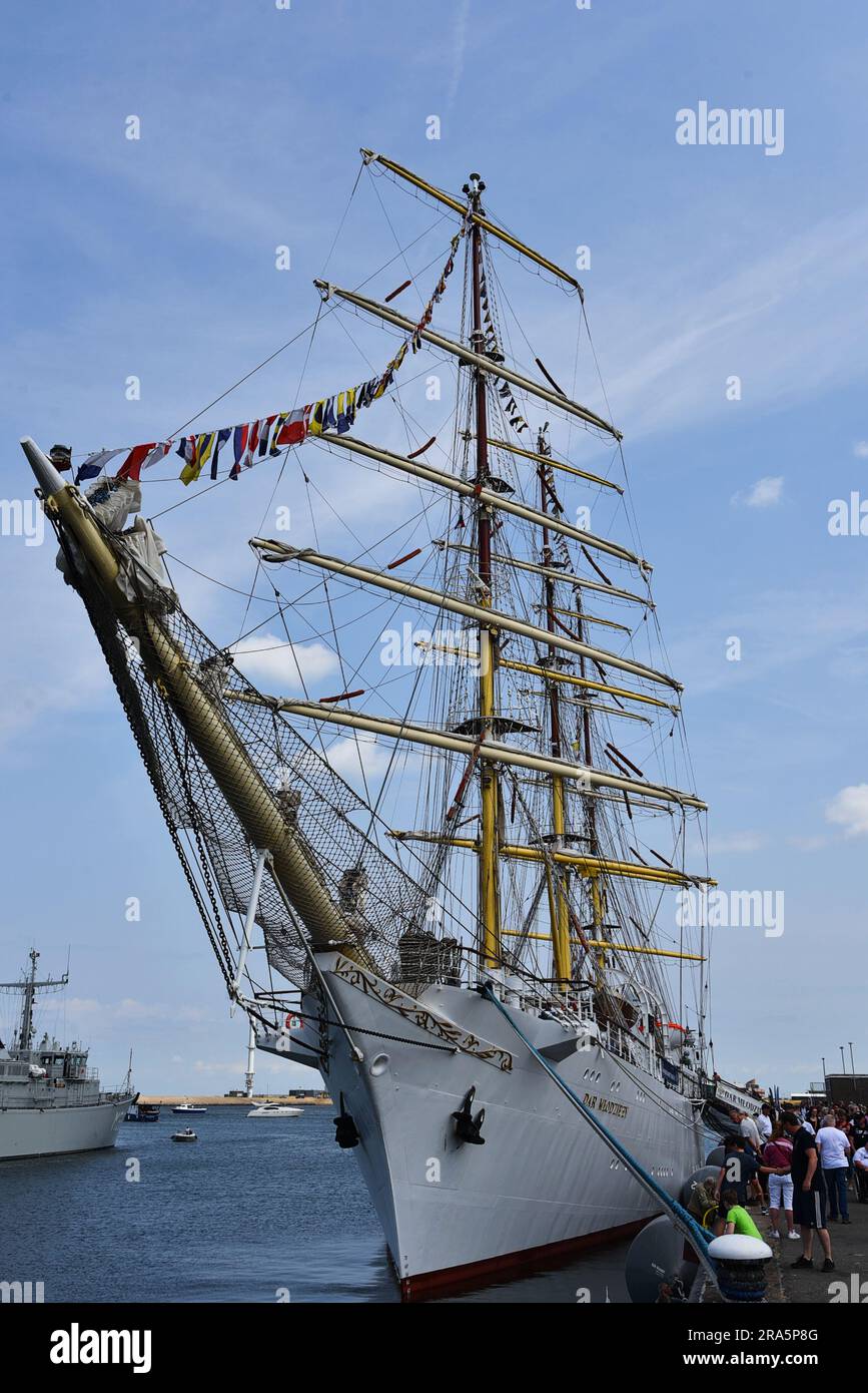 Den Helder, Netherlands. 30 June 2023. A Polish tall ship and a Dutch ...