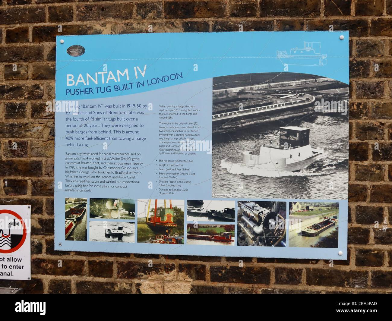 London, UK - June 2023 : Rear of the London Canal Museum.The Bantam IV ...