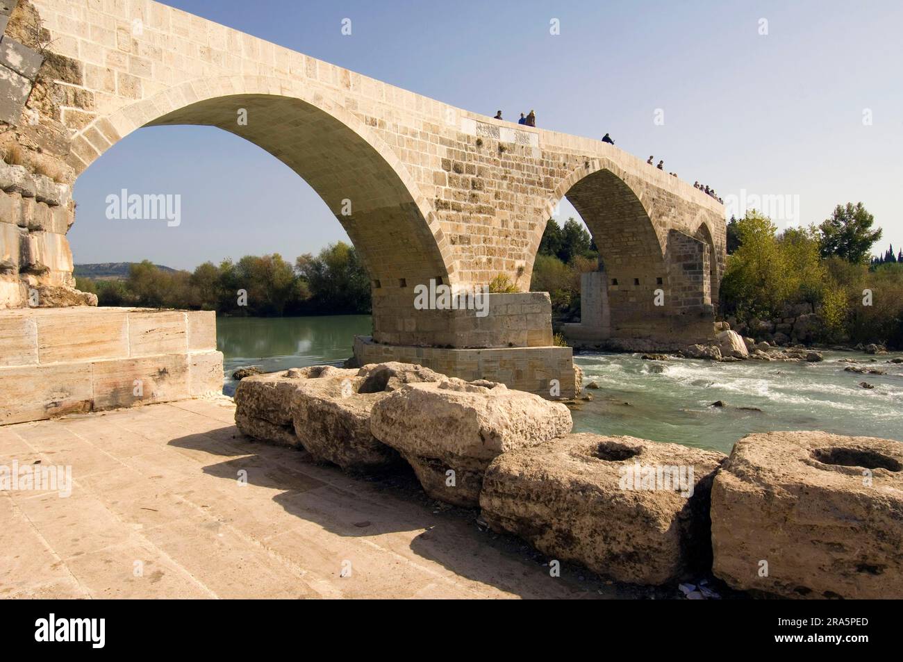 Seljuk Bridge over Kopru River, Aspendos, Turkey Stock Photo - Alamy