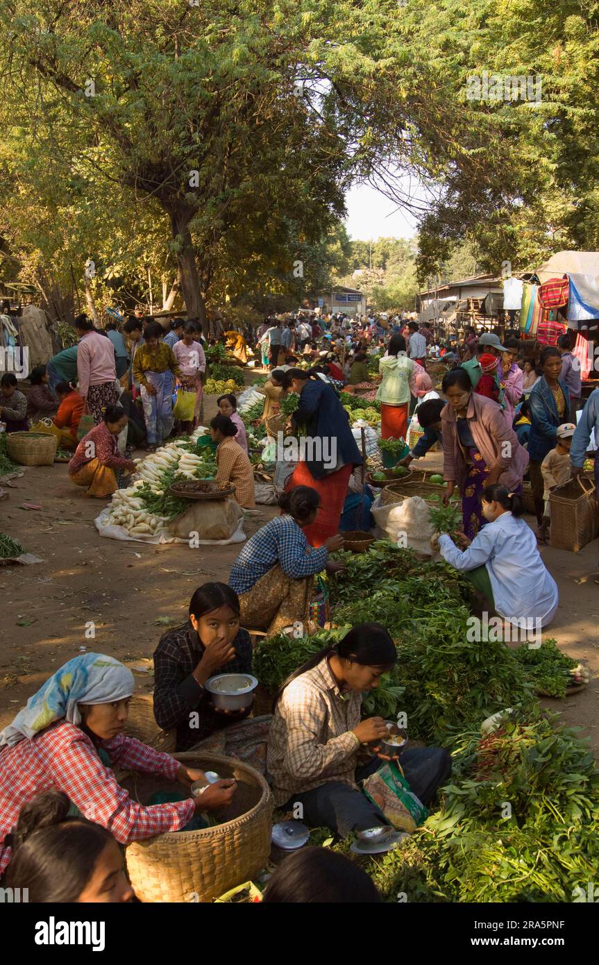 Fruit and vegetable market, Bagan, Burma, Myanmar Stock Photo - Alamy