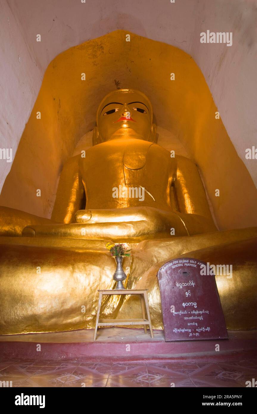 Buddha statue, Manuha temple, Bagan, Burma, Pagan, Myanmar Stock Photo ...
