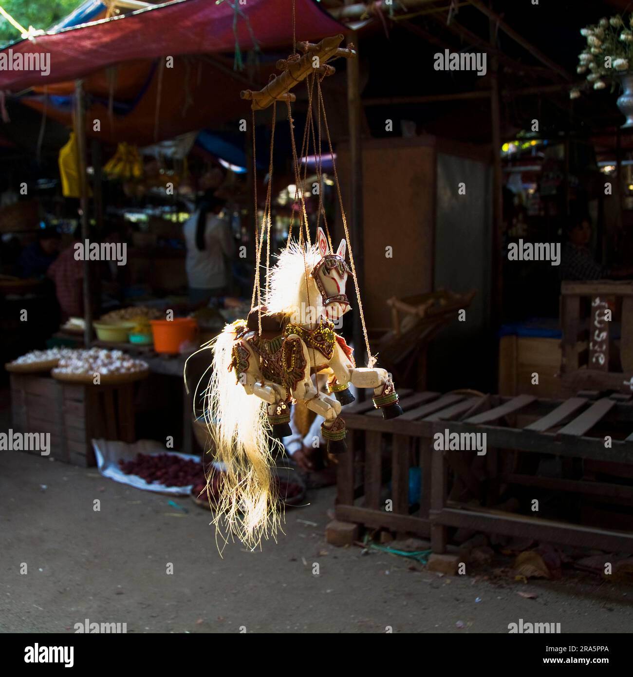 Horse puppet, market, Bagan, Burma, Pagan, Myanmar Stock Photo - Alamy