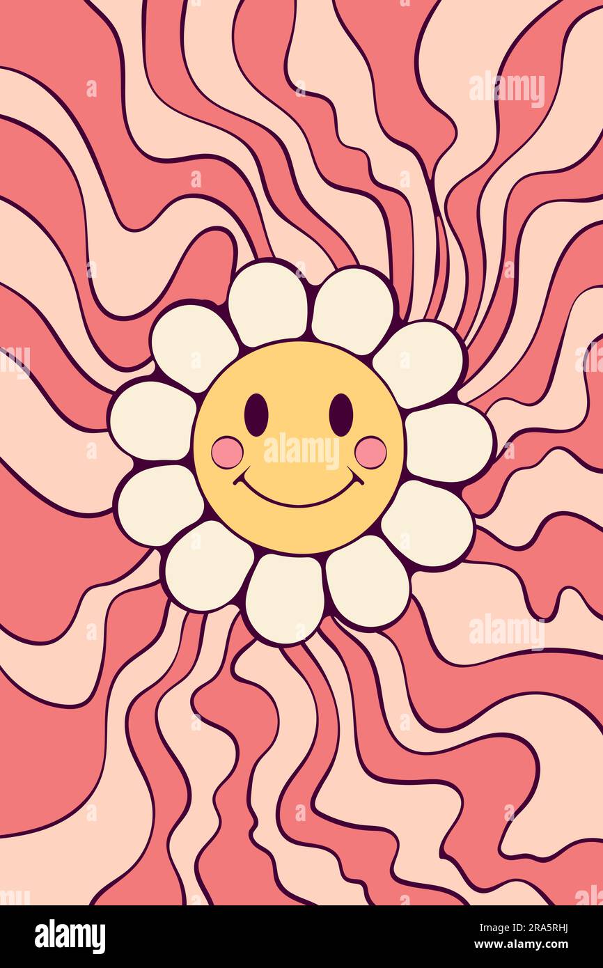 Abstract wavy background with smiling flower Stock Vector Image & Art ...