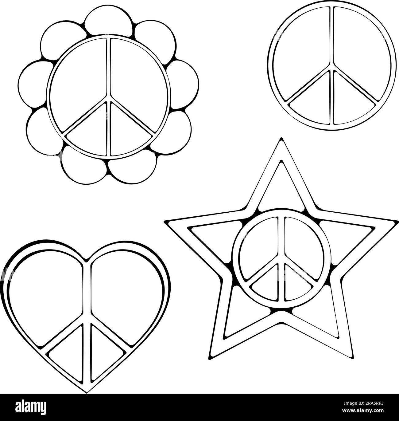 Peace sign line art Stock Vector Image & Art - Alamy