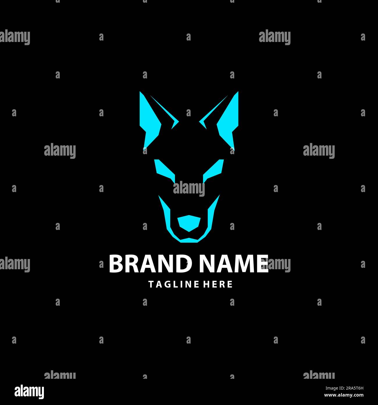 abstract logo wolf head technology symbol design Stock Vector Image ...