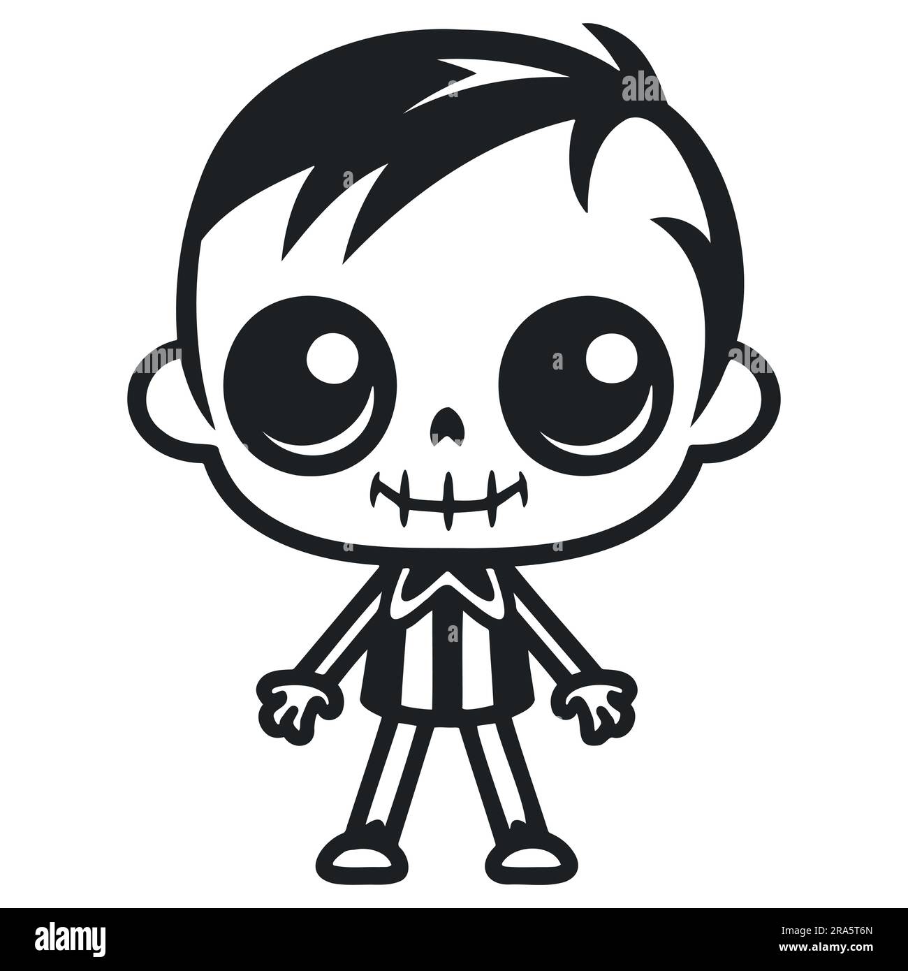 halloween. Boy Frankenstein. black and white drawing Stock Vector Image ...