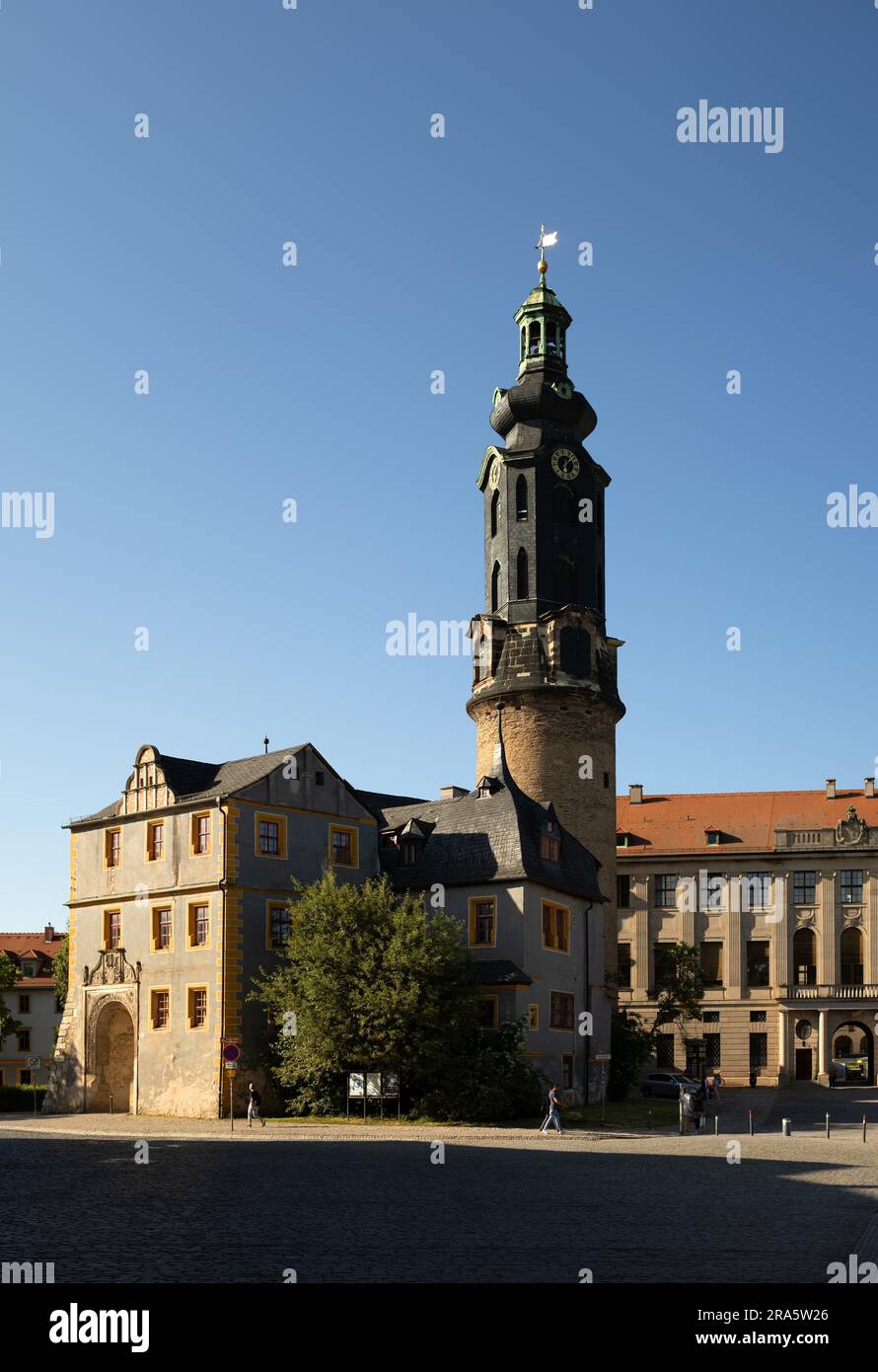 Baroque City Palace with Palace Tower and Bastille, Weimar, Thuringia ...