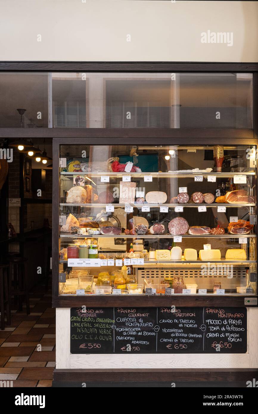 Traditional italian shop cheese meat hi-res stock photography and ...