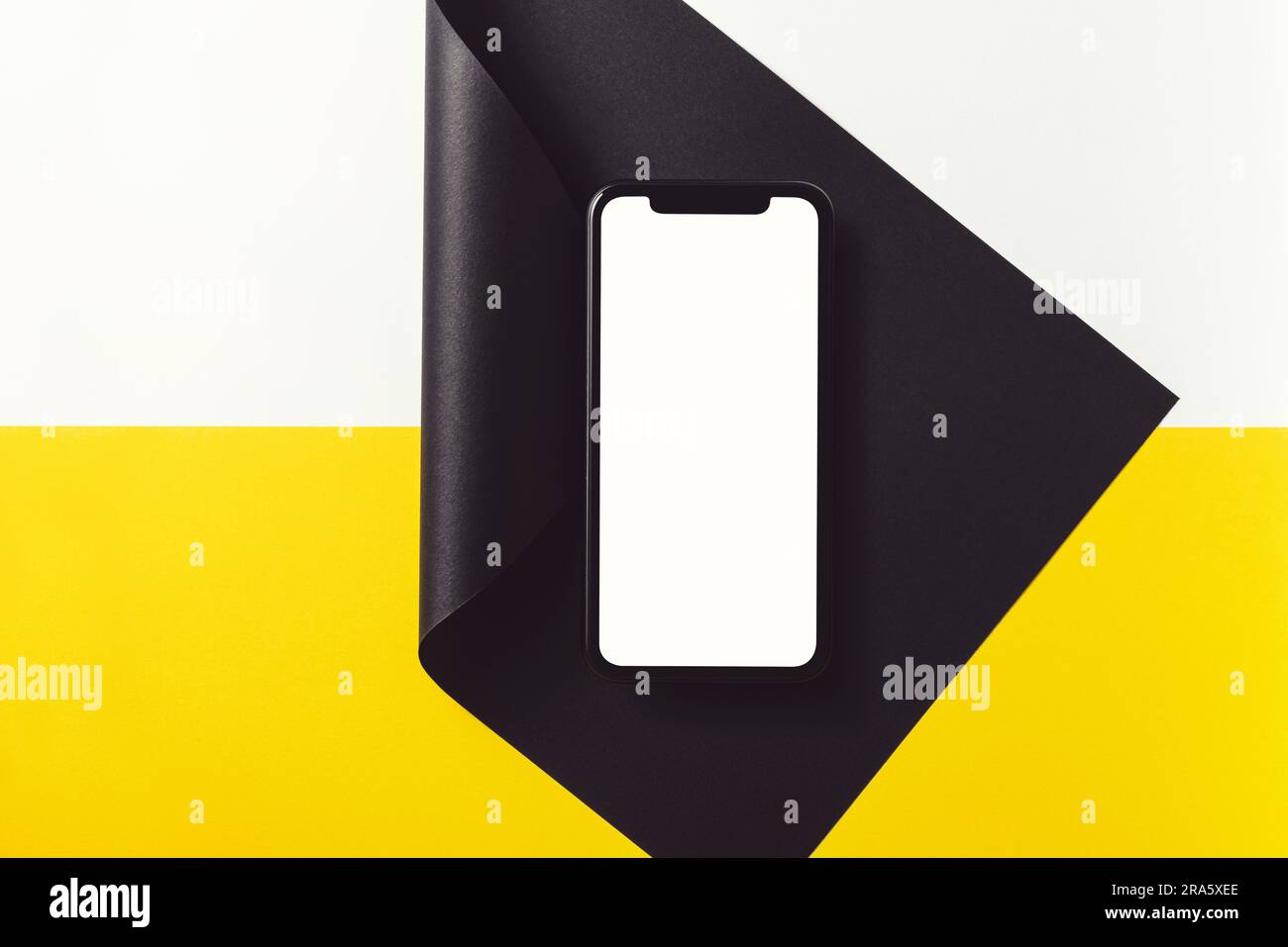 Mobile phone screen template with clipping path. Phone with blank copy ...