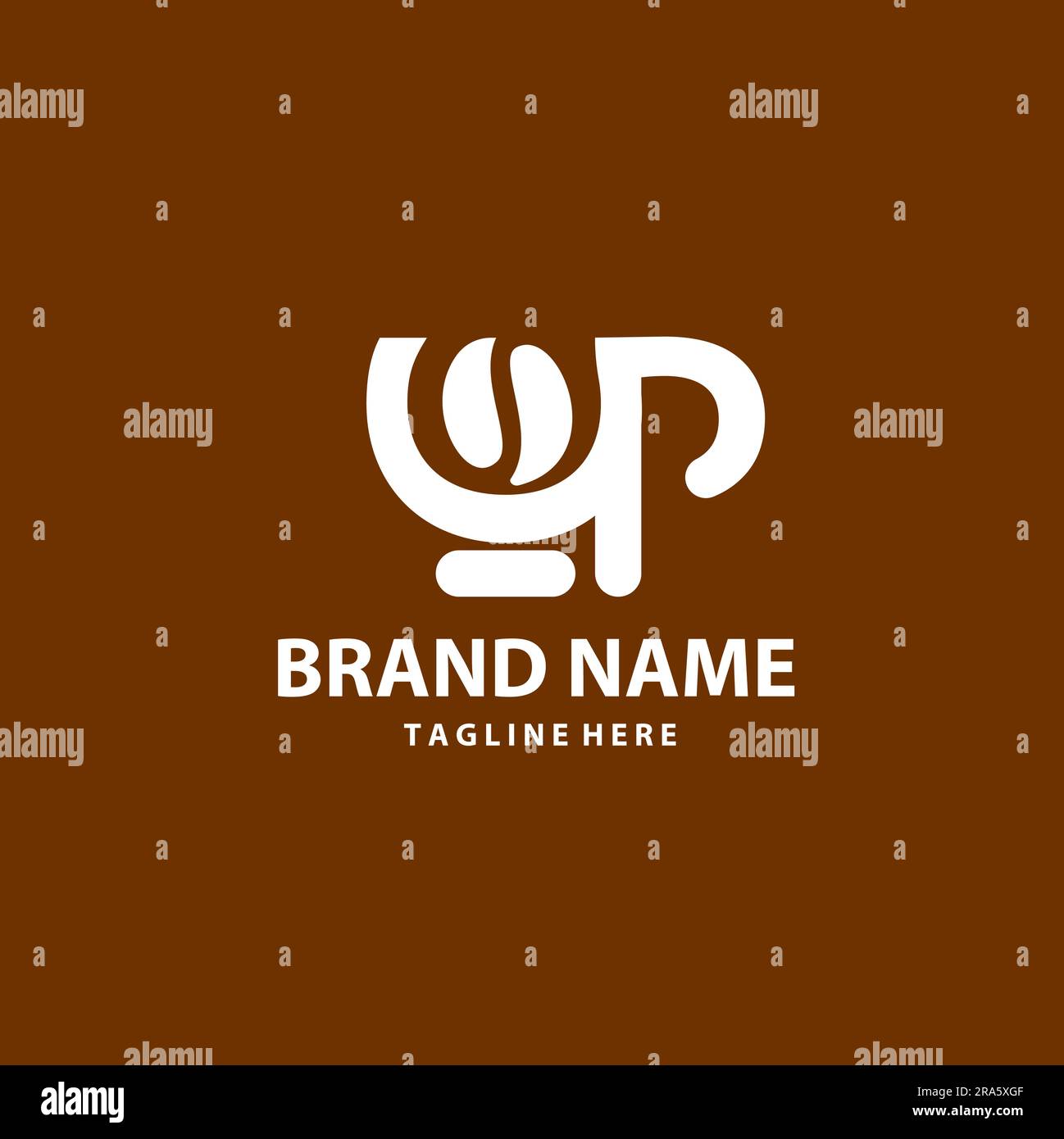 initial abstract letter CUP bean coffee restaurant logo design Stock ...