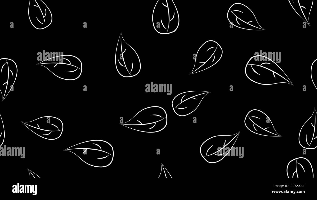 green spice leaf on black background, vector illustration, pattern ...