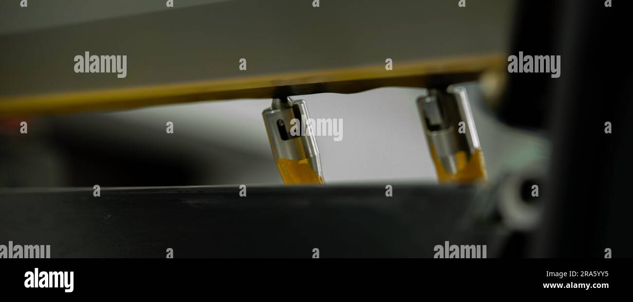 Printing house printing process interior machines paper Stock Photo - Alamy