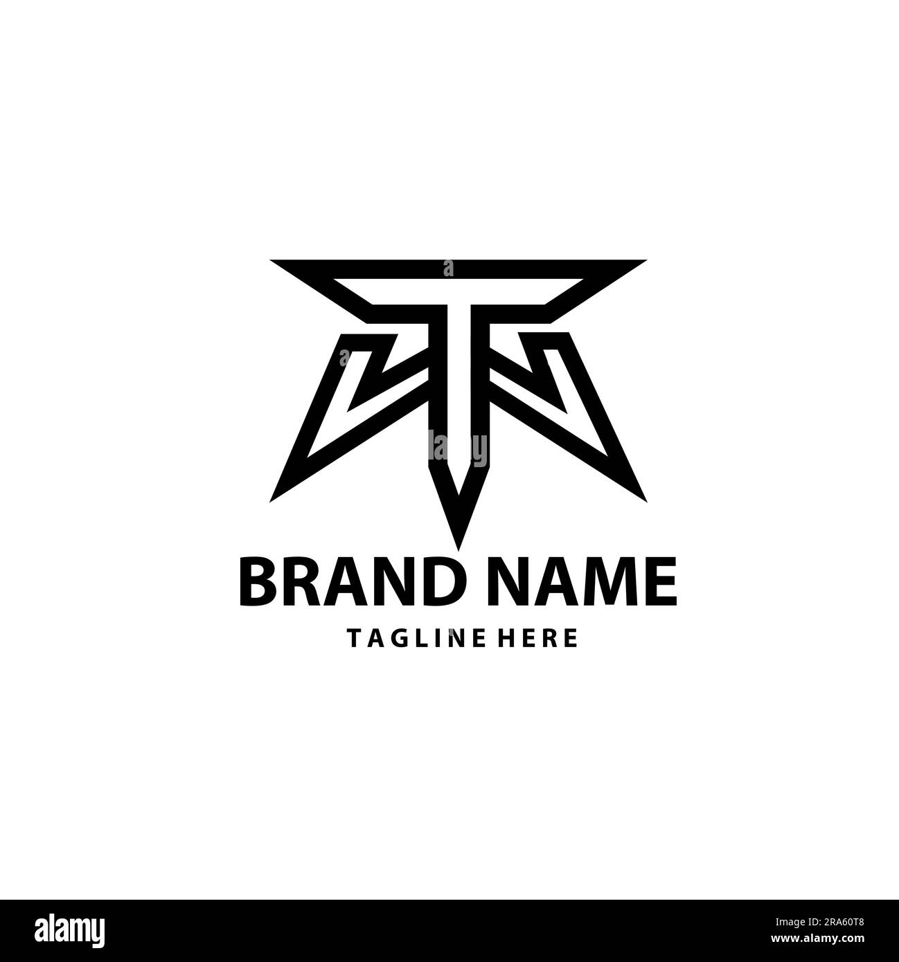 TW letter initial trendy monogram, WT logo design Stock Vector Image ...