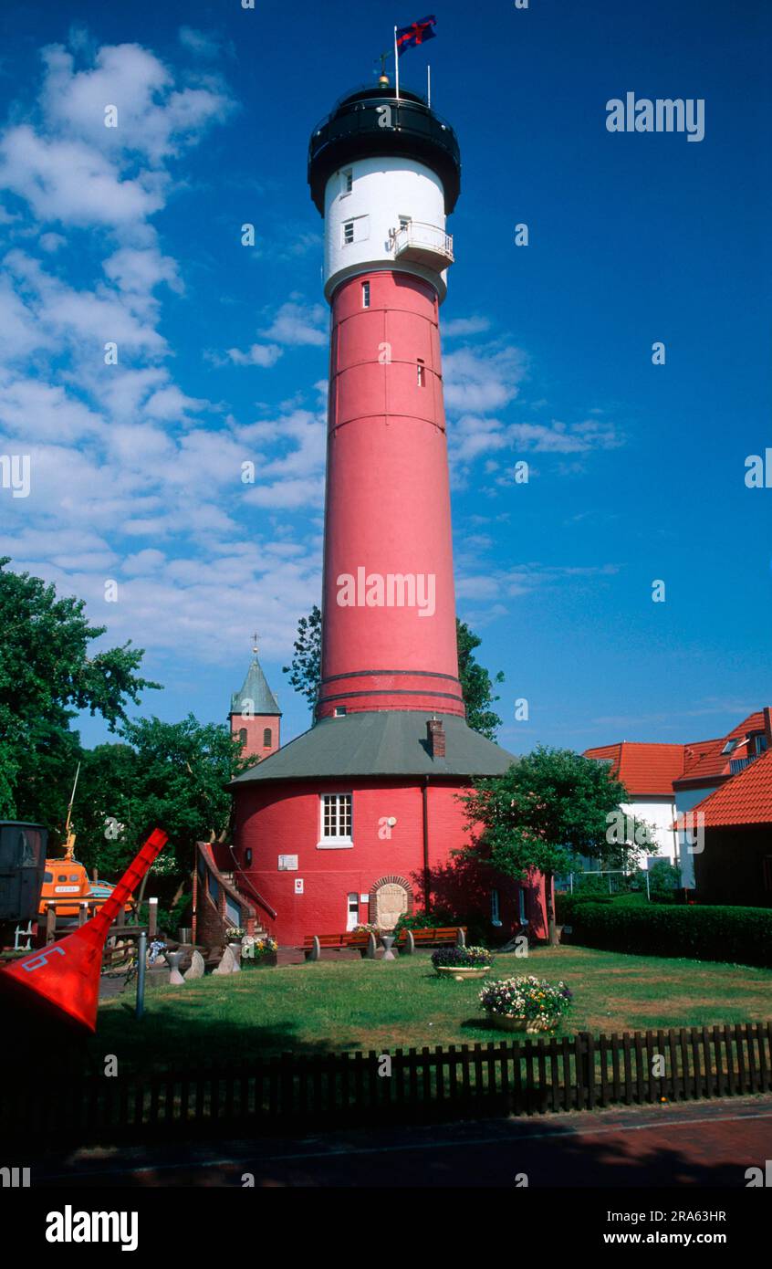 Lighthouse, Wangerooge Island, East Frisia, Lower Saxony, Germany Stock ...