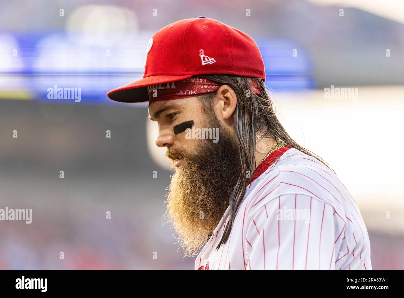 Philadelphia Phillies center fielder Brandon Marsh (16) in action ...