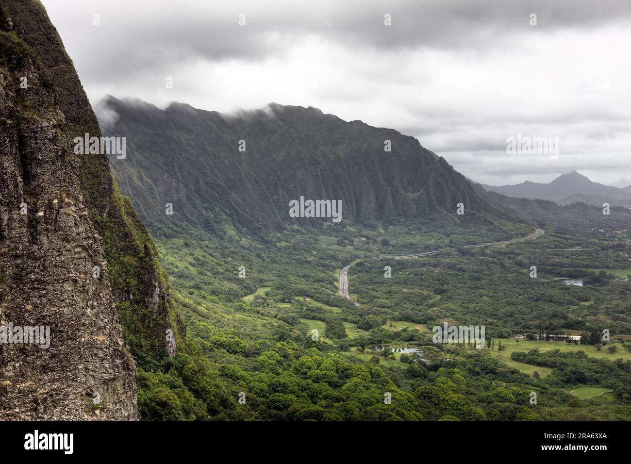 Ko'olau Range, view from Nuuanu Pali Lookout, Oahu, Hawaii, O'ahu, USA ...