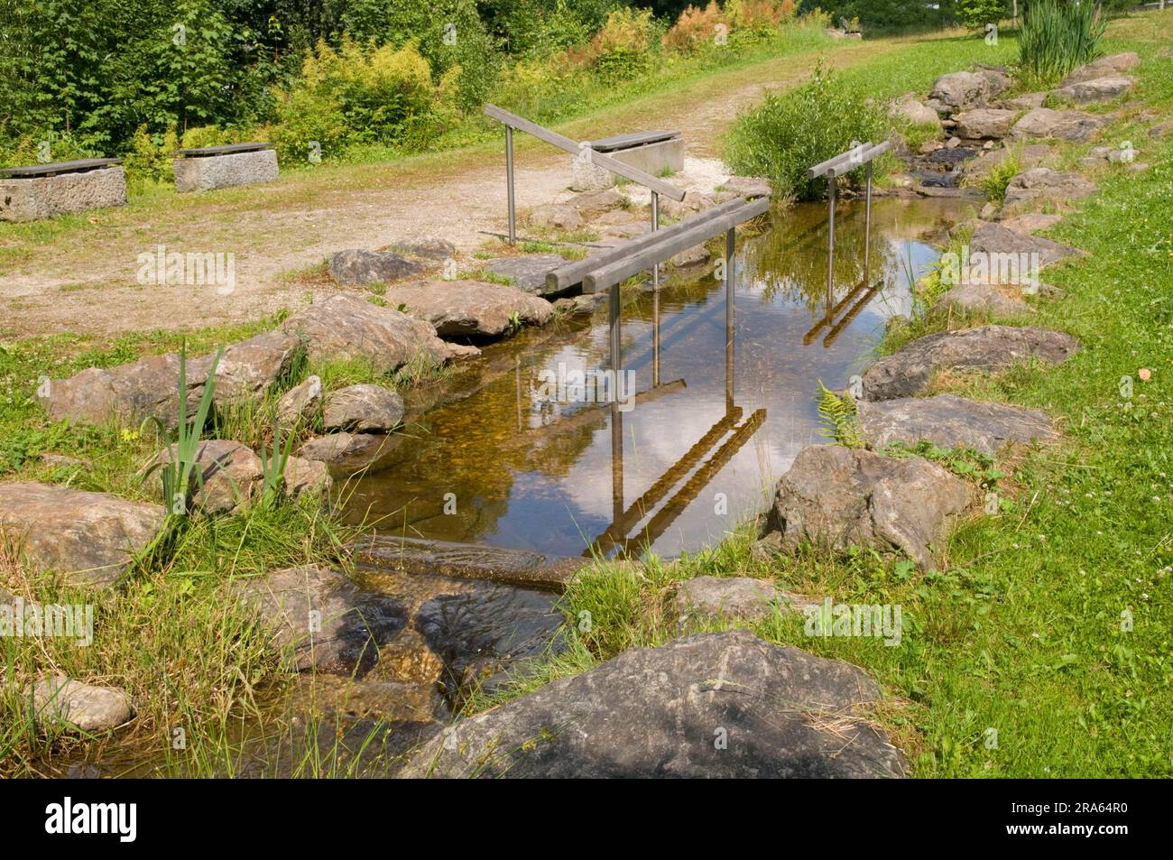 Treading pool in the Bayerisch Eisenstein spa gardens, Bavarian Forest ...