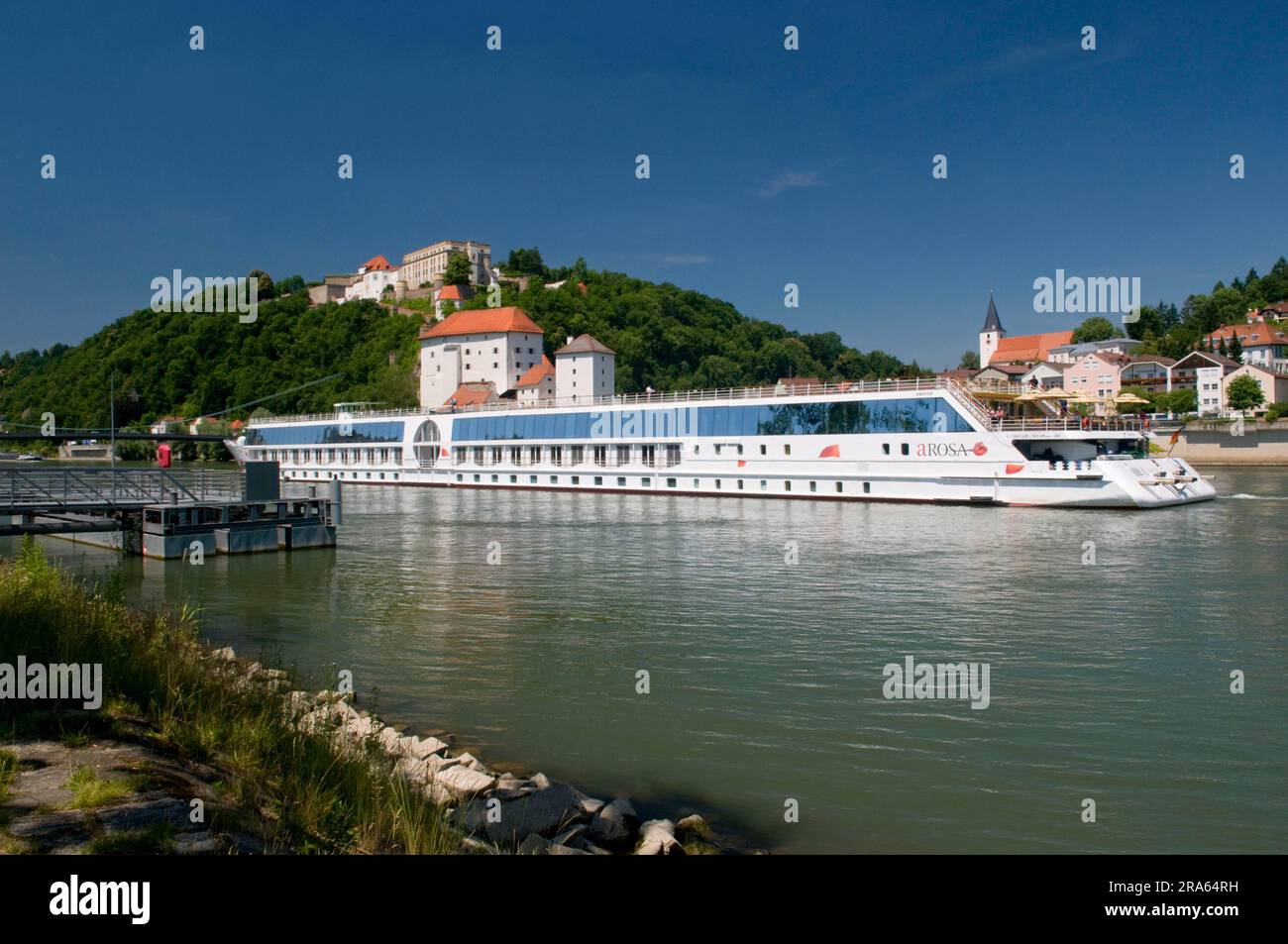 Excursion boat on the Danube, Passau, Bavarian Forest National Park ...