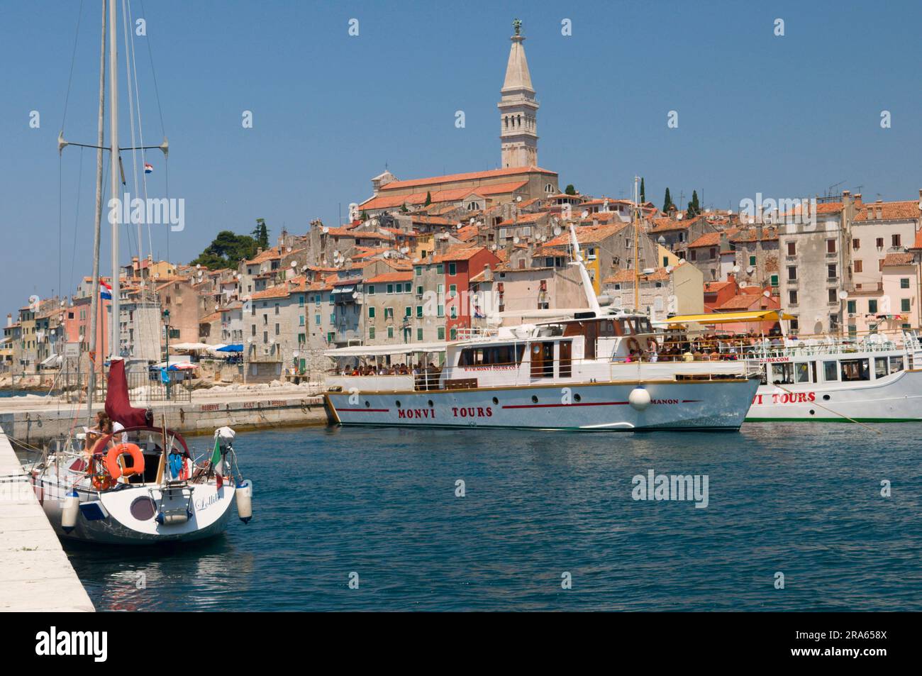 Ships in the harbour, Old Town, Rovinj, Istria, Croatia Stock Photo - Alamy