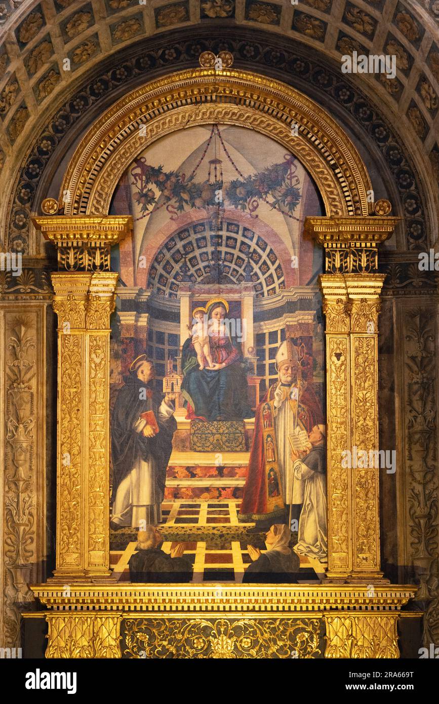 Our lady enthroned between st thomas and st augustine hi-res stock ...