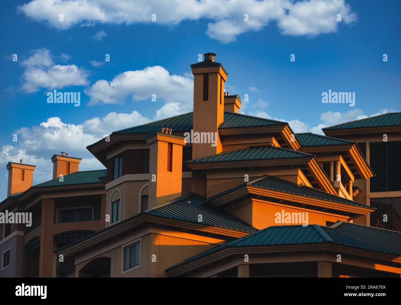 Rooftop architectues in crosslight Stock Photo - Alamy