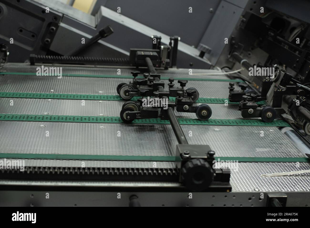 Printing house printing process interior machines paper Stock Photo - Alamy