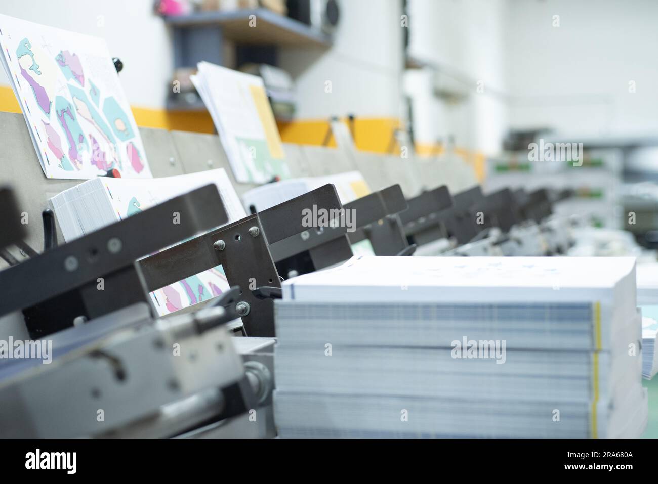 Printing house printing process interior machines paper Stock Photo - Alamy
