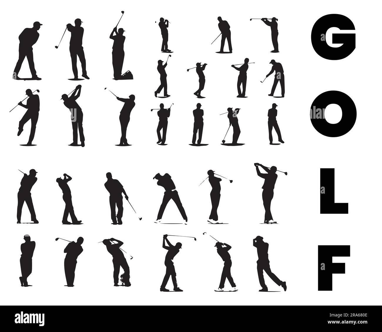 A set of silhouette Golf vector illustration Stock Vector Image & Art ...