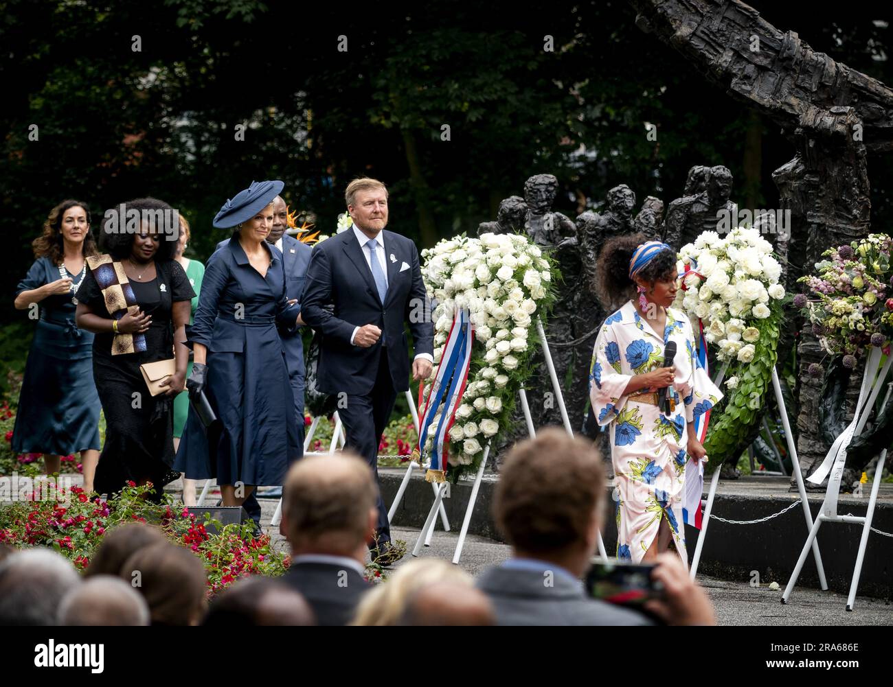 AMSTERDAM - Mayor Femke Halsema, Linda Nooitmeer, Queen Maxima and King ...