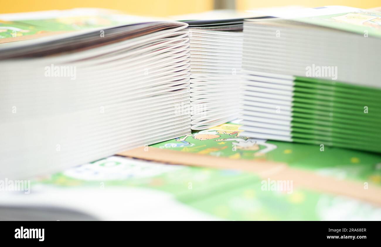Printing house printing process interior machines paper Stock Photo - Alamy