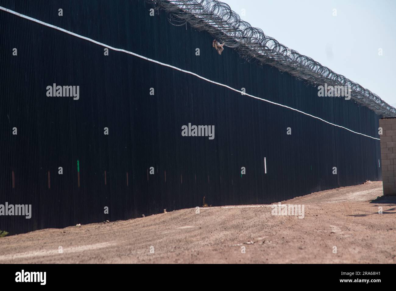 The border wall with Mexico is a large creation, like this part in ...