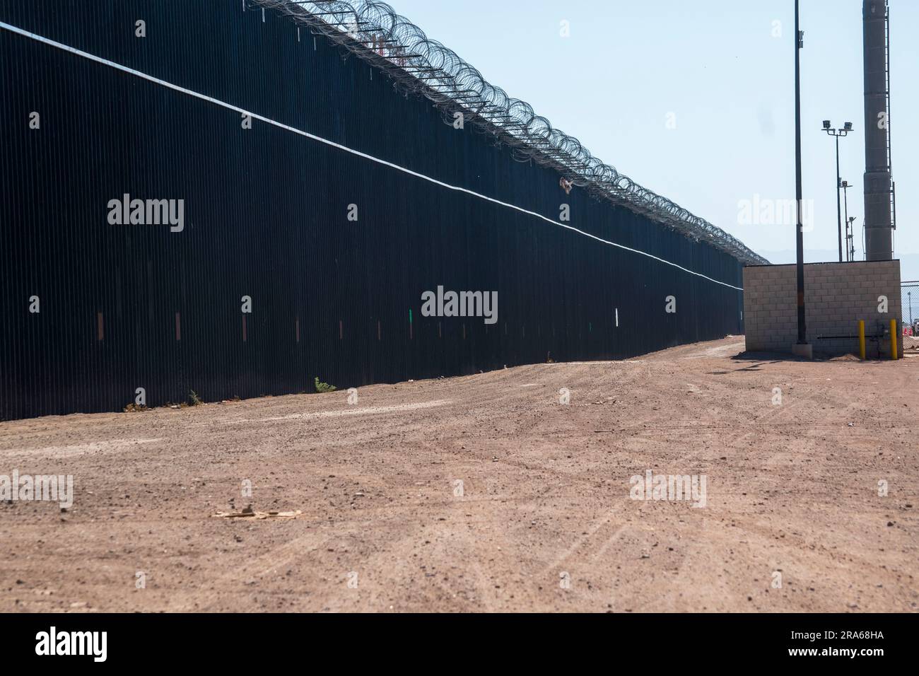 The border wall with Mexico is a large creation, like this part in ...