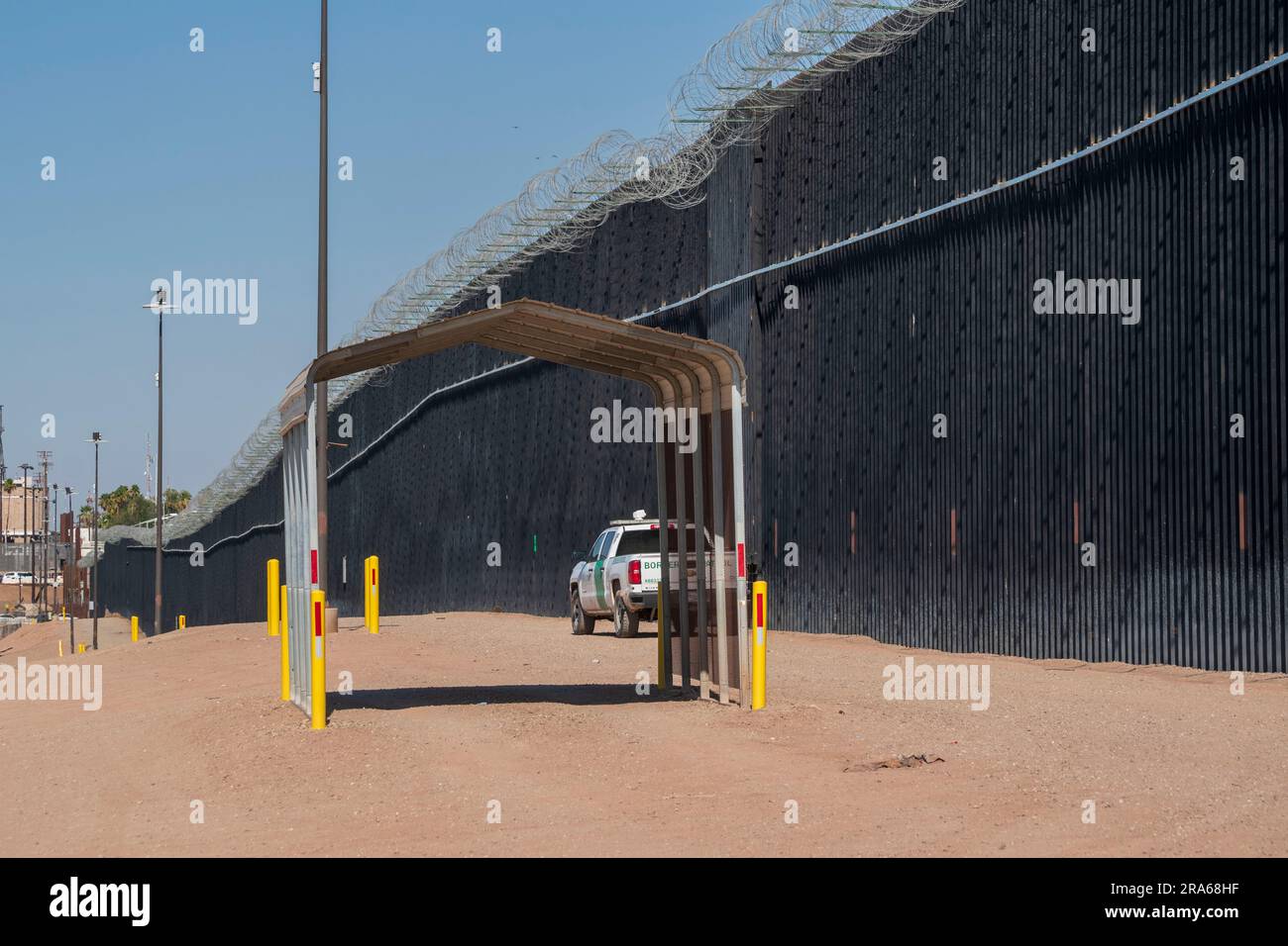 The border wall with Mexico is a large creation, like this part in ...