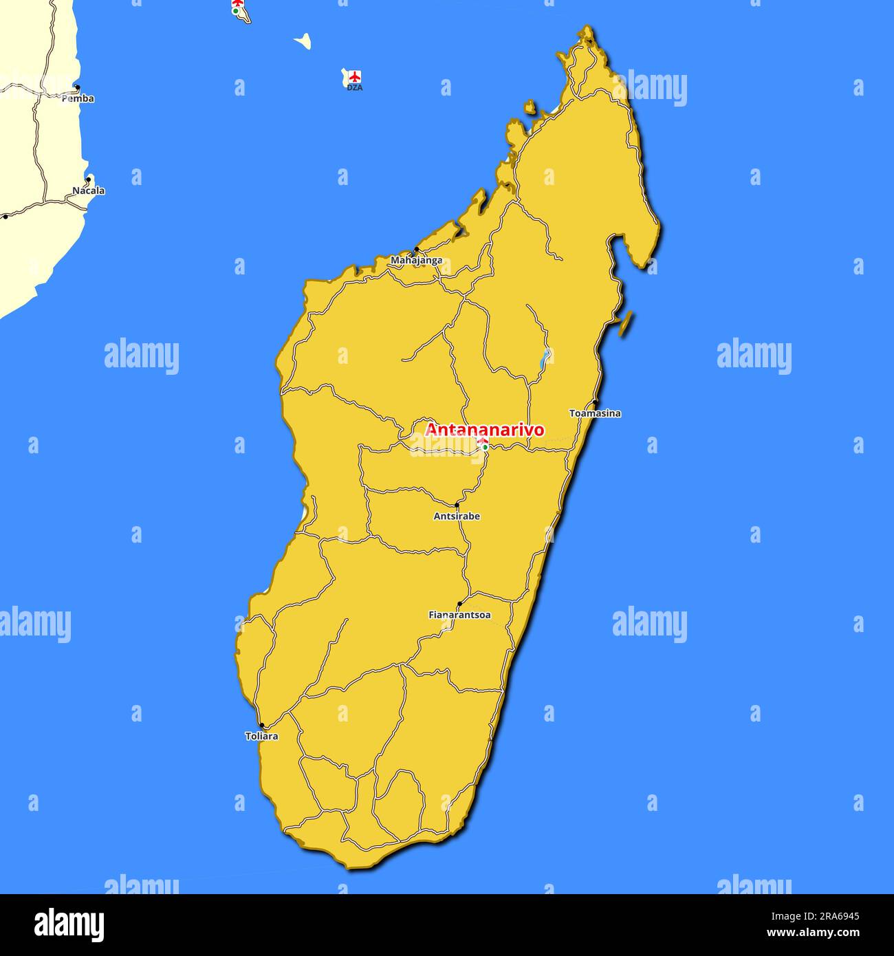 Topographic map of madagascar hi-res stock photography and images - Alamy