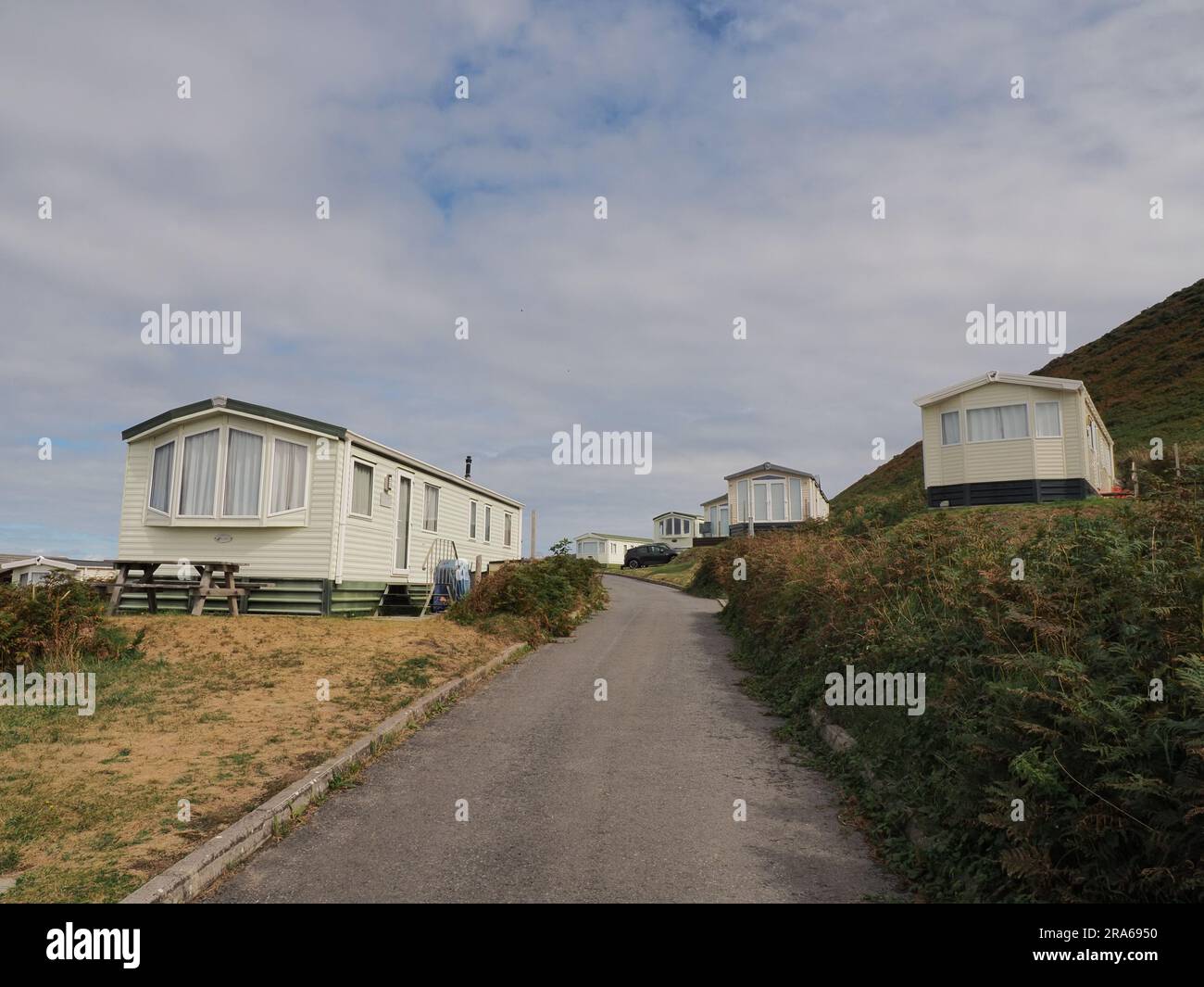 Hillend Camping Park, Rhossili Bay, Gower Peninsula, Wales Stock Photo ...