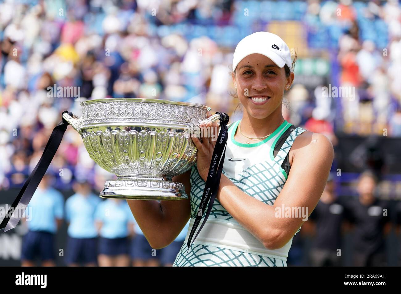 USA's Madison Keys with the winner's trophy as she celebrates winning ...
