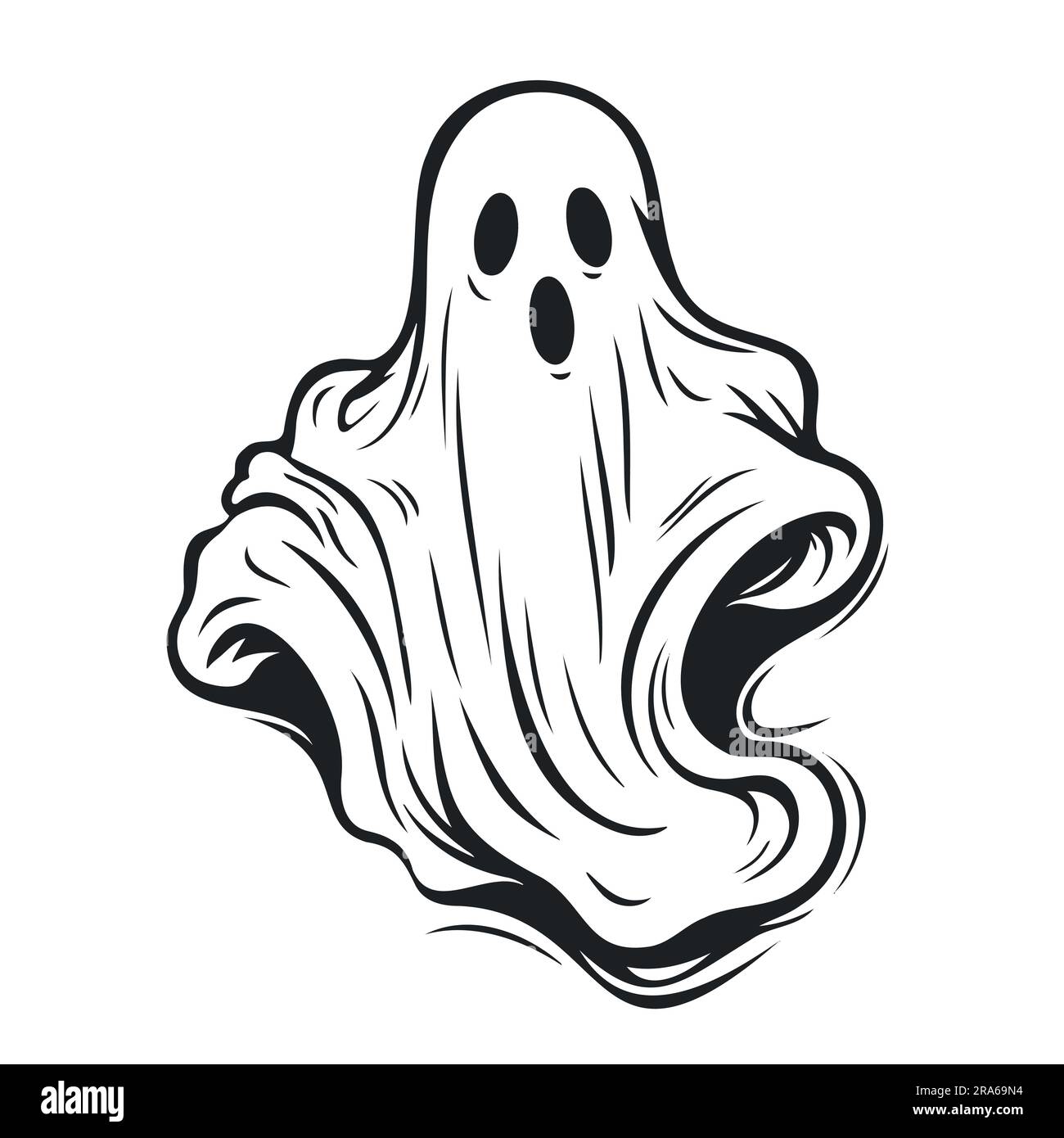 Cute ghost isolated, Vector Halloween concept, Cartoon Ghosts, Spooky ...