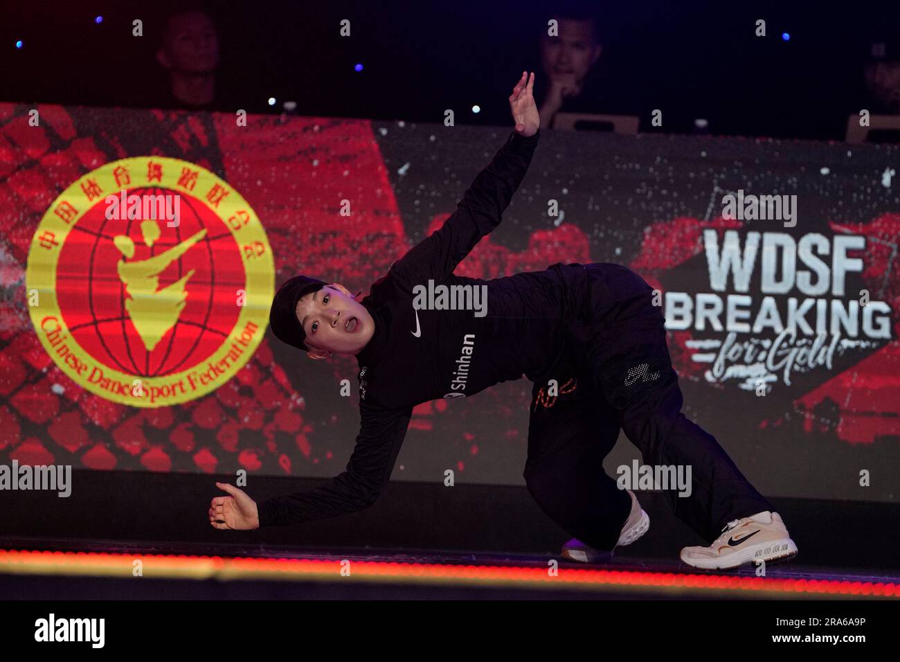 South Korea's Yell takes part in the 1vs1 b-girl competition during the ...