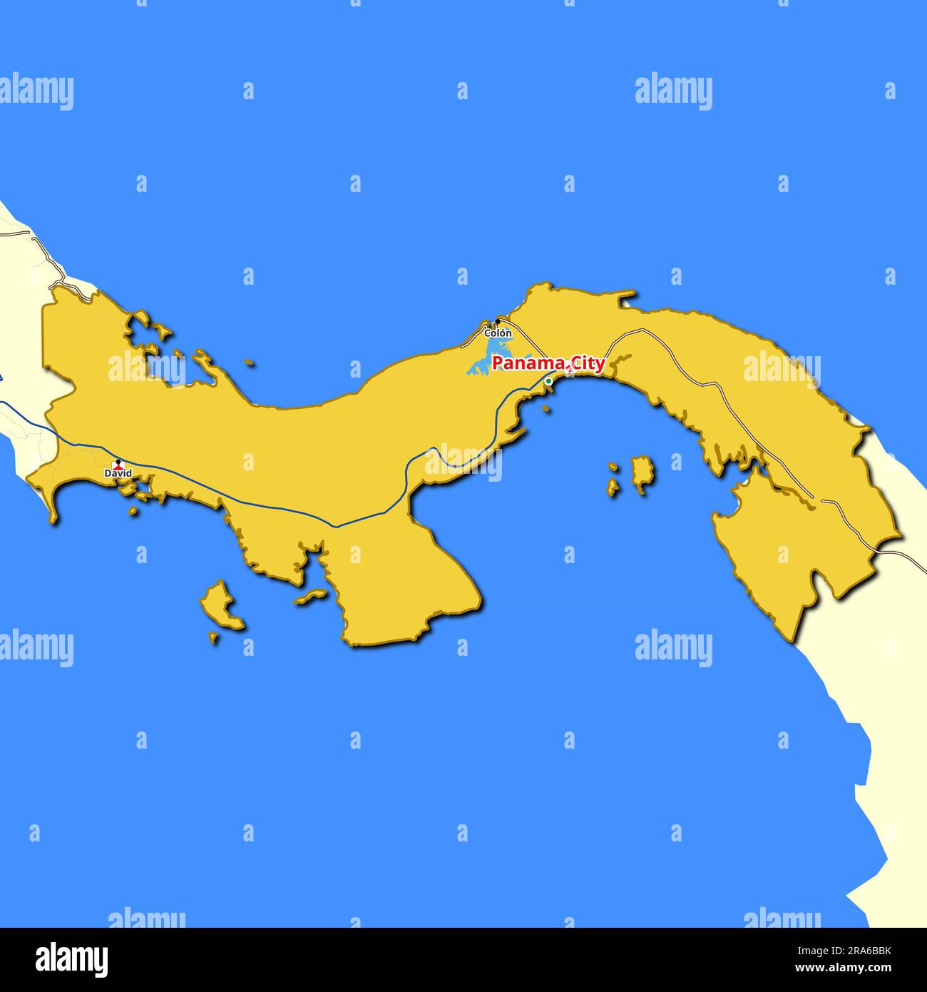 Highly detailed map of Panama showcasing the main roads and highways ...