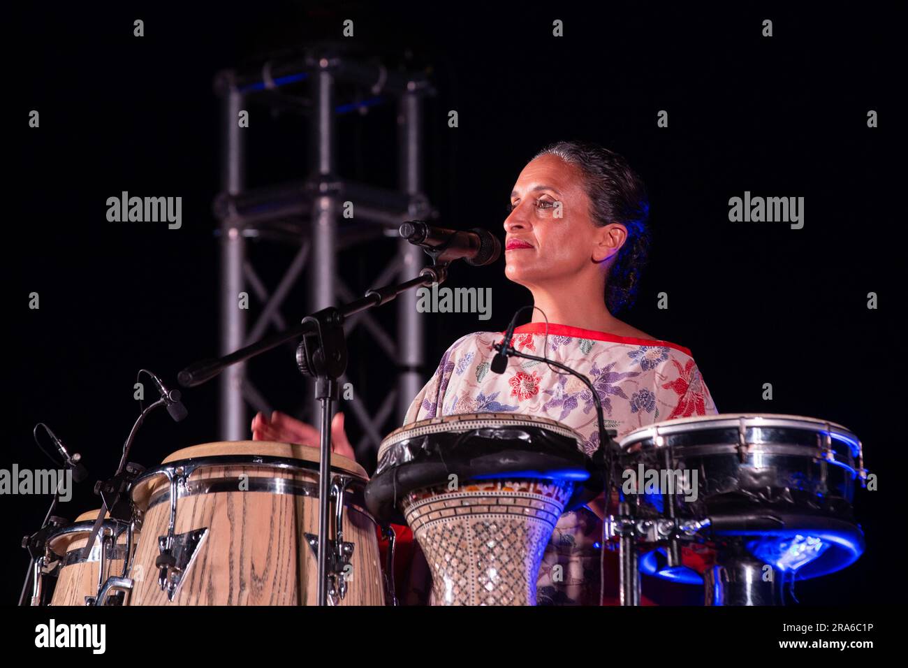 Rome, Italy. 30th June, 2023. Israeli singer Noa during her concert on ...