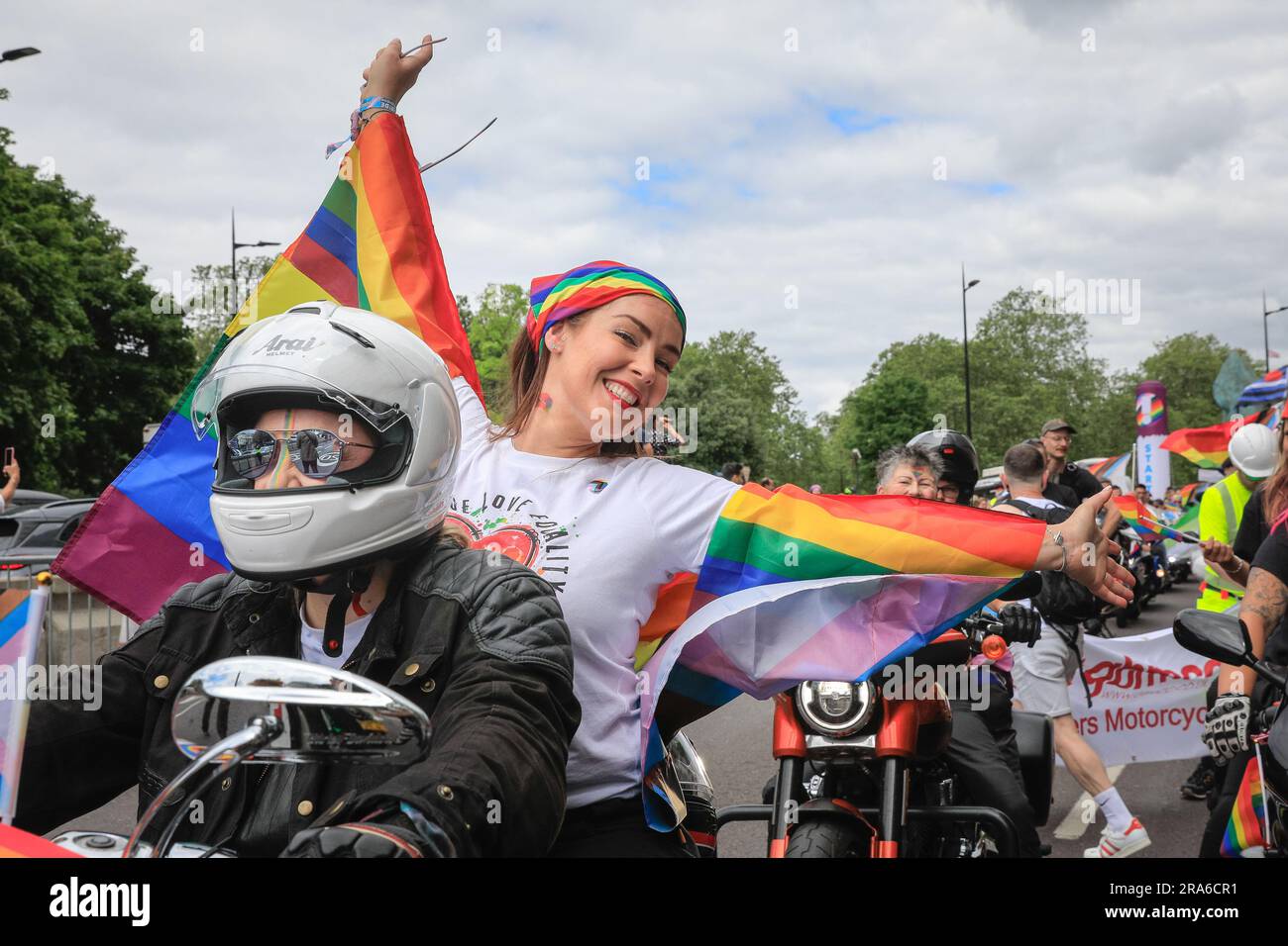 London, UK. 01st July, 2023. The Dyke Bike Riders at the front of the ...