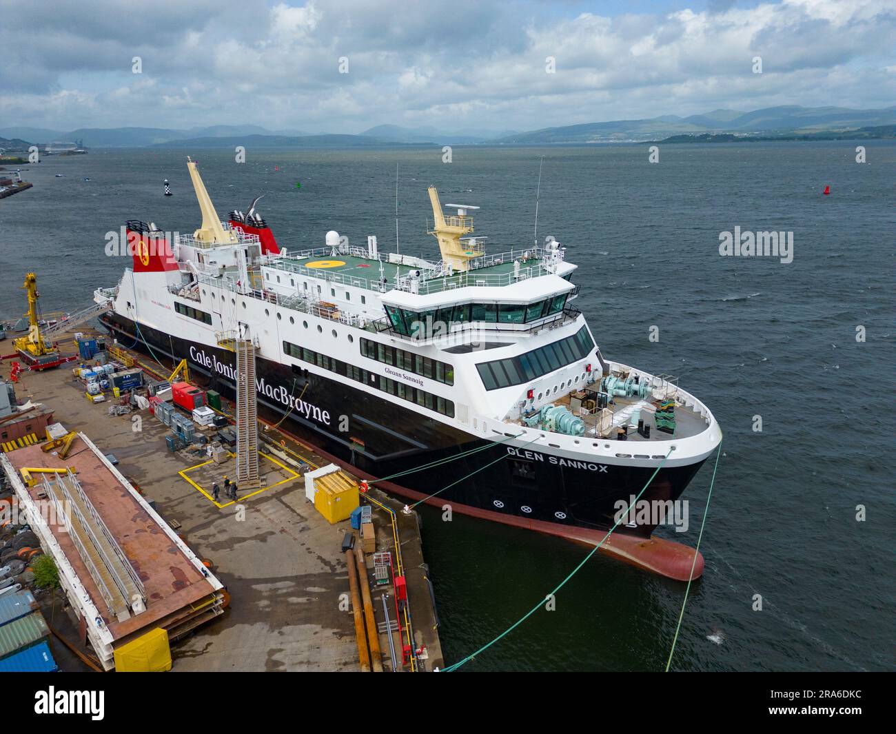 Port Glasgow, 1st July 2023. Latest views of the MV Glen Sannox ...
