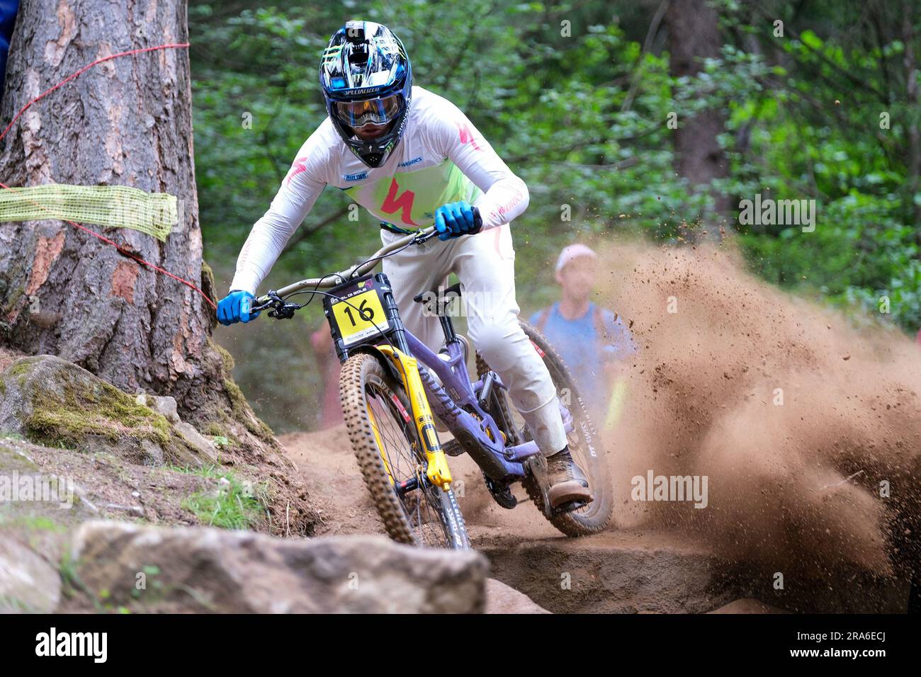 Jordan Williams (GBR) in action during DH Elite Men race, at UCI MTB ...